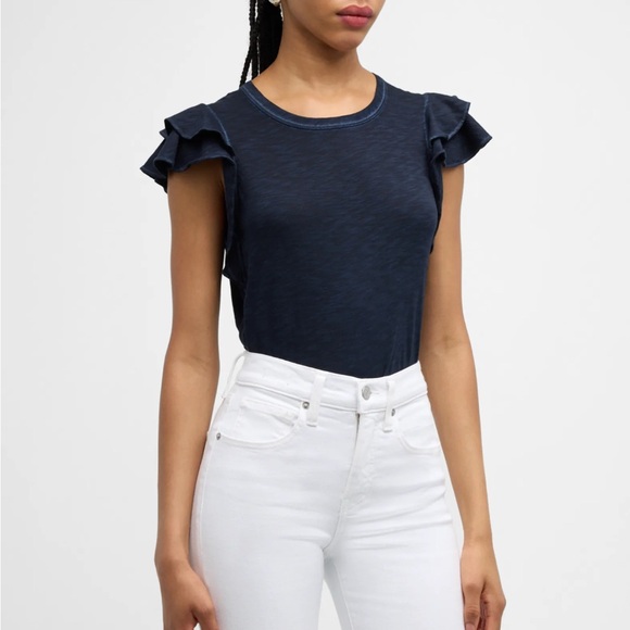Veronica Beard | Tops | Veronica Beard Akeela Ruffle Sleeve Tee | Poshmark